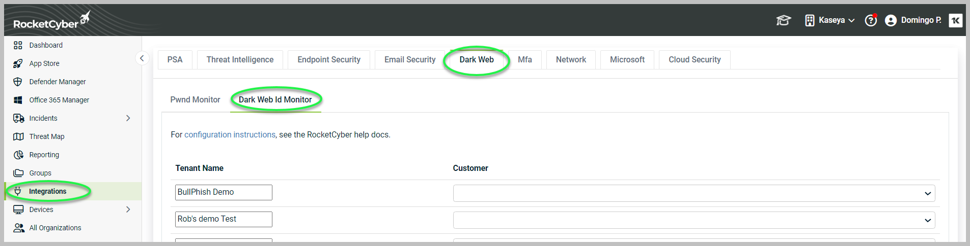 Configuring Dark Web ID