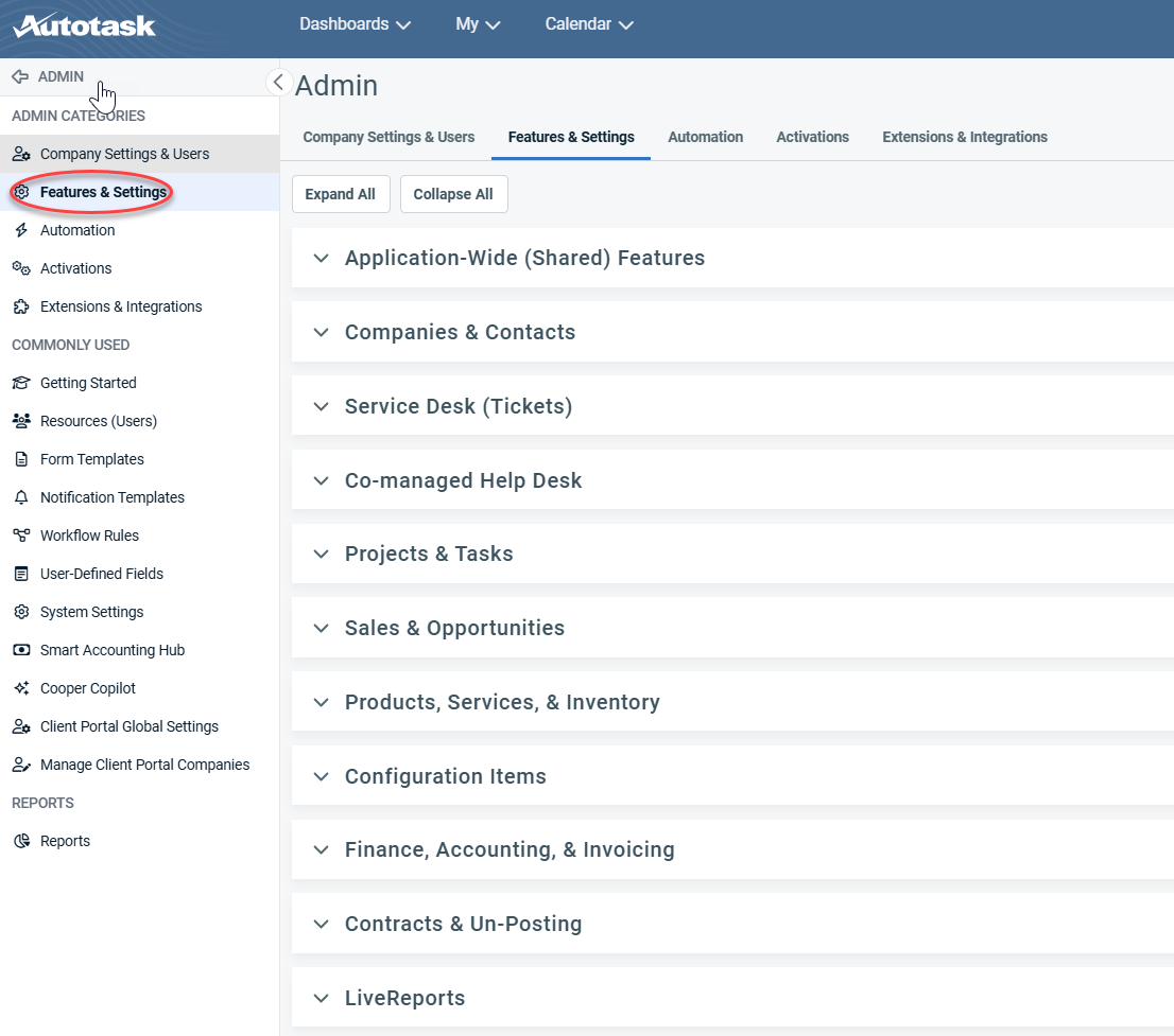 Configuring Autotask