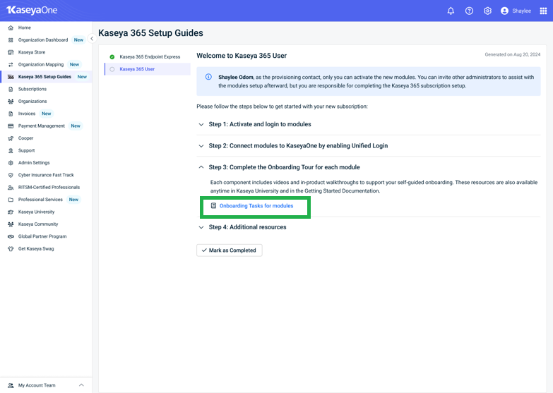 Getting started with Kaseya 365