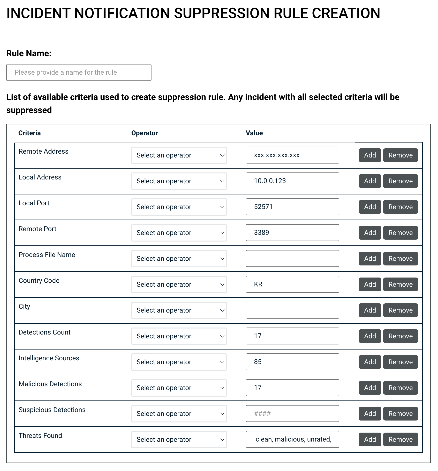 Incident Suppression Overview