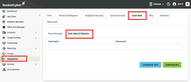Configure Dark Web - Dark Web ID