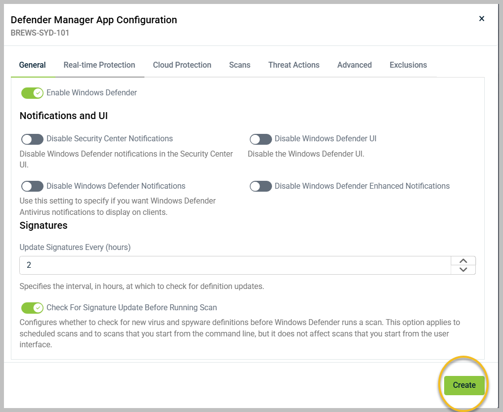 Enabling Microsoft Defender on a single machine