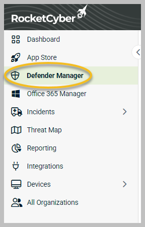 Using the Defender Manager dashboard