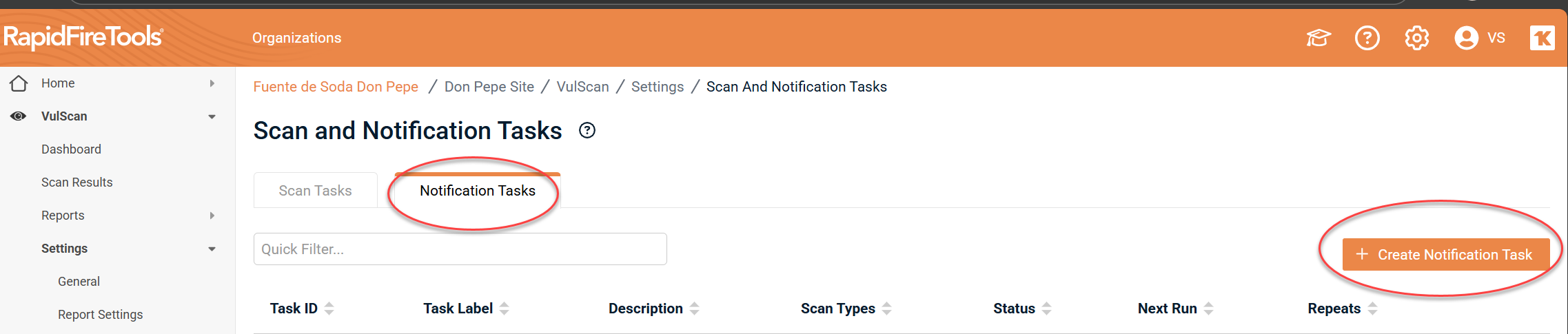 Configuring VulScan