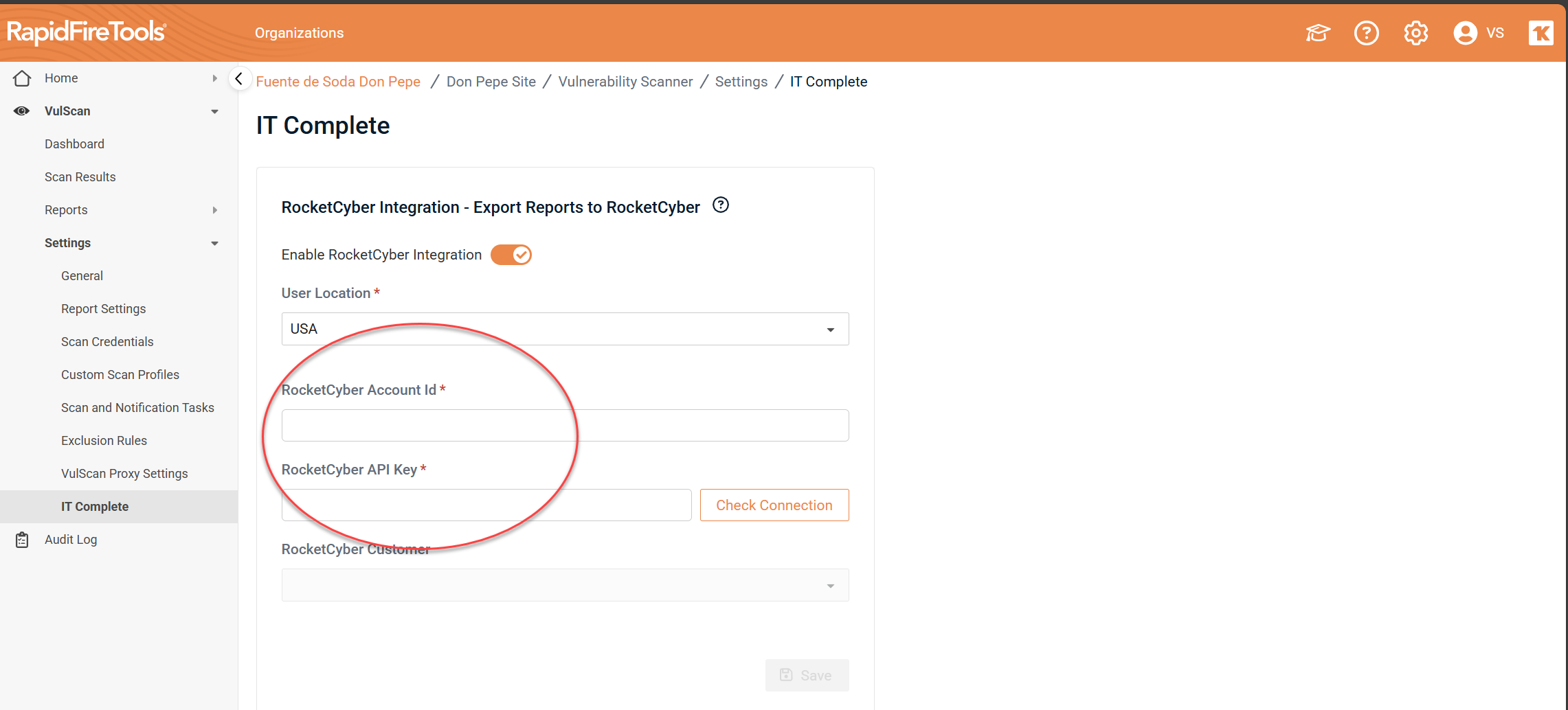 Configuring VulScan