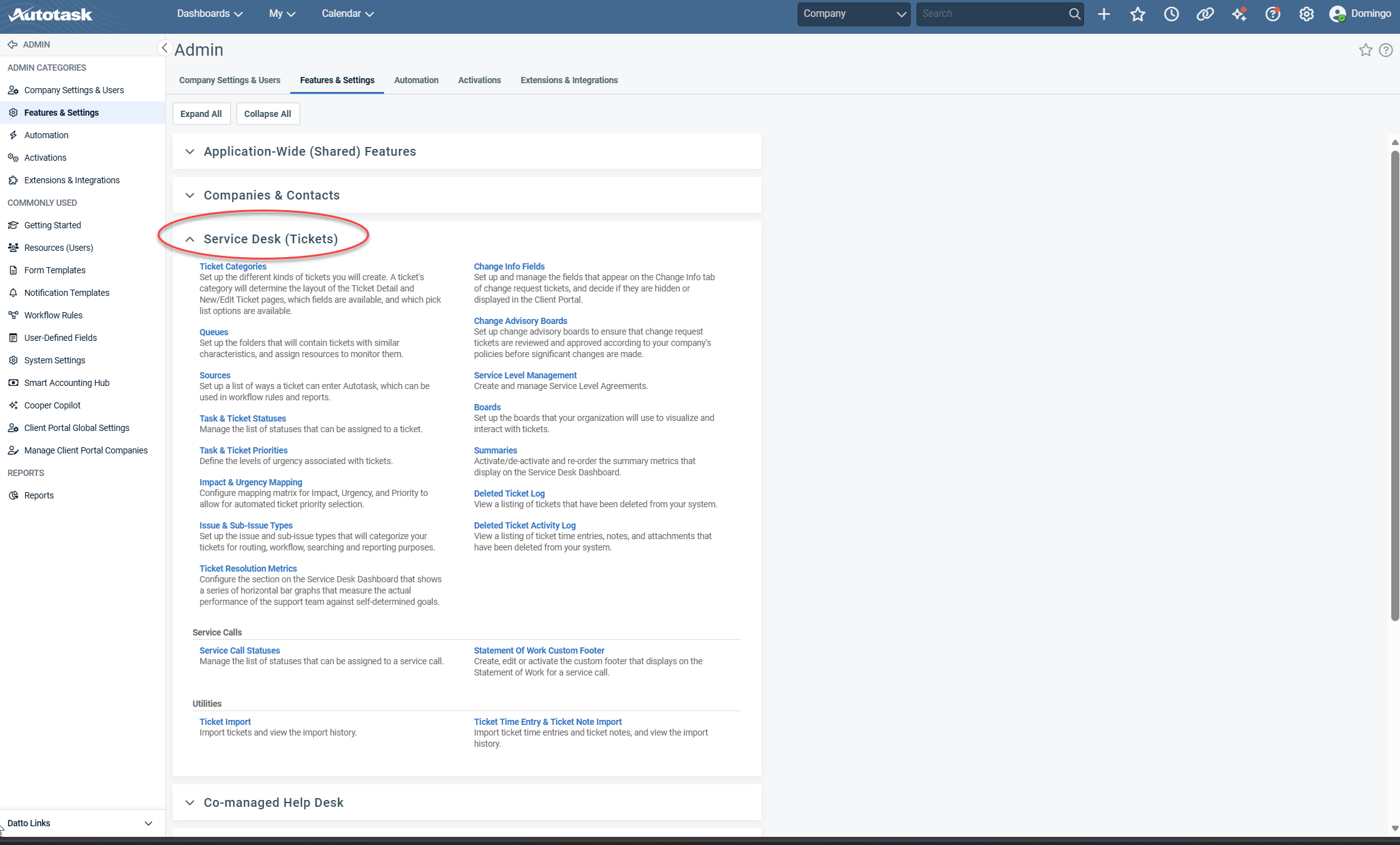 Configuring Autotask